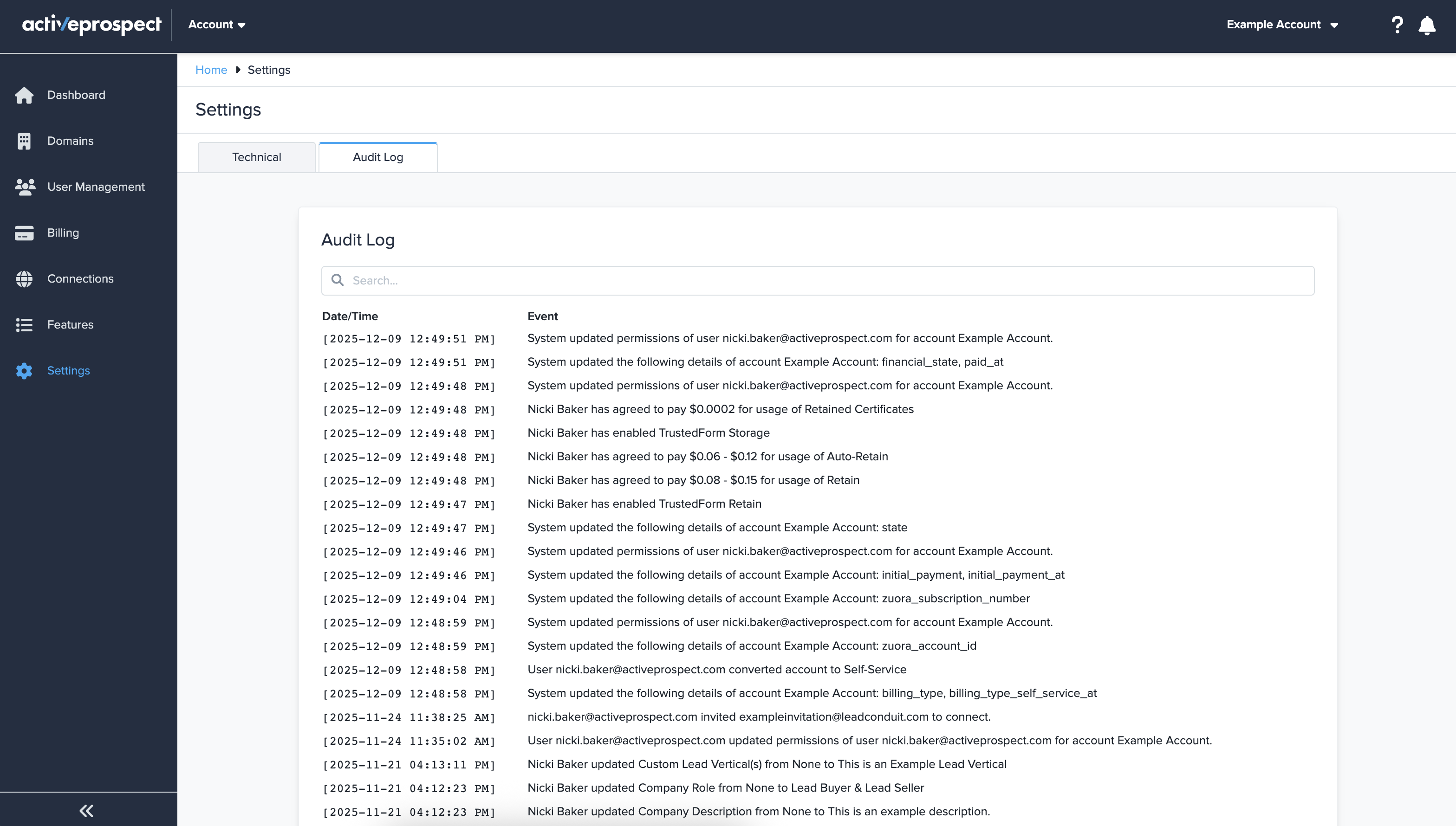 Settings – ActiveProspect
